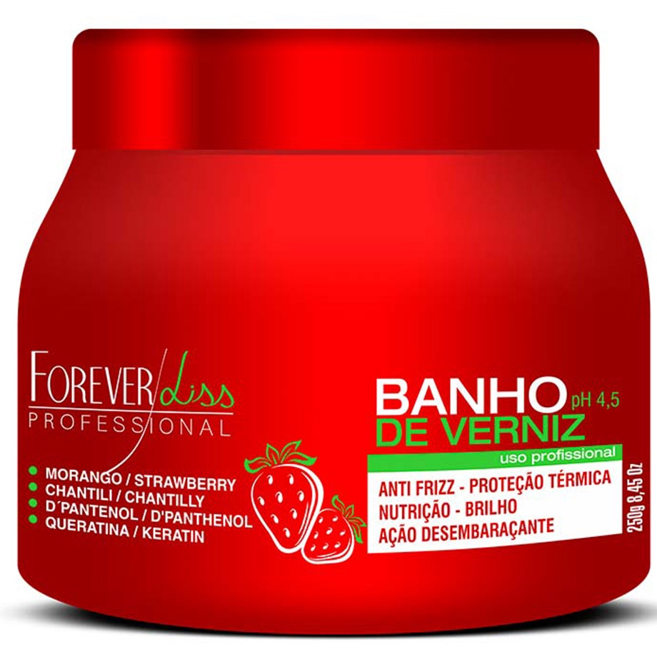 Forever Liss Banho De Verniz Morango Máscara 250g No Shoptime