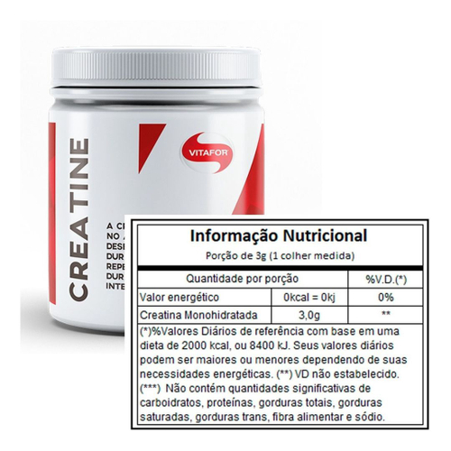 Creatine 300g Vitafor Creatina Monohidratada No Shoptime