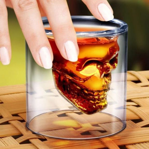 Copo De Vidro Caveira Doomed Skull 75 Ml Wiski Cerveja Vodka No copo-de-vidro-caveira-doomed-skull-75-ml-wiski-cerveja-vodka-no