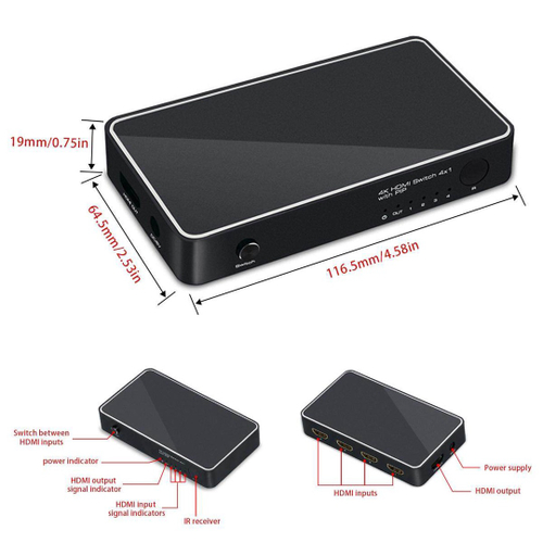Switcher Hdmi Epollo 4x1 4 Portas High Speed Hdmi Switch Selector Switcher Hdmi Epollo 4x1 4 Portas High Speed Hdmi Switch Selector